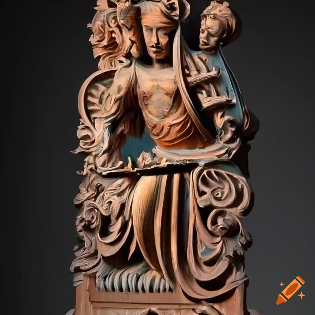 Variegated 'architectural stave carving' style artwork on Craiyon