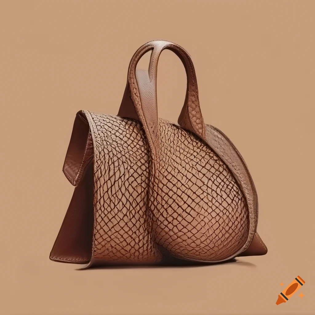 Trendy mesh and leather fashion bag on Craiyon