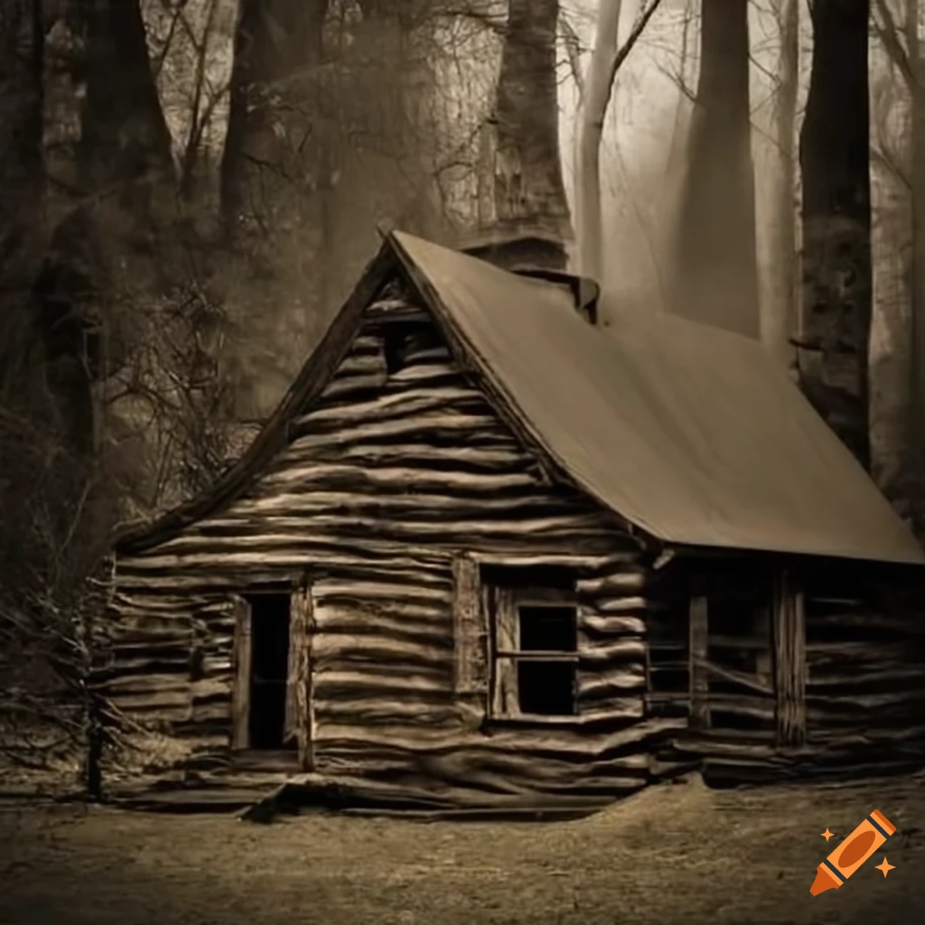 Image of a haunted cabin on Craiyon