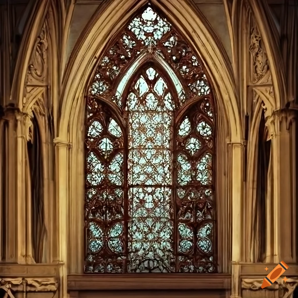 Baroque gothic window with islamic art ornaments on Craiyon