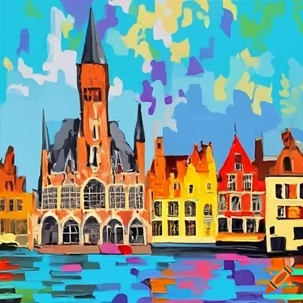 Cityscape of Bruges on Craiyon