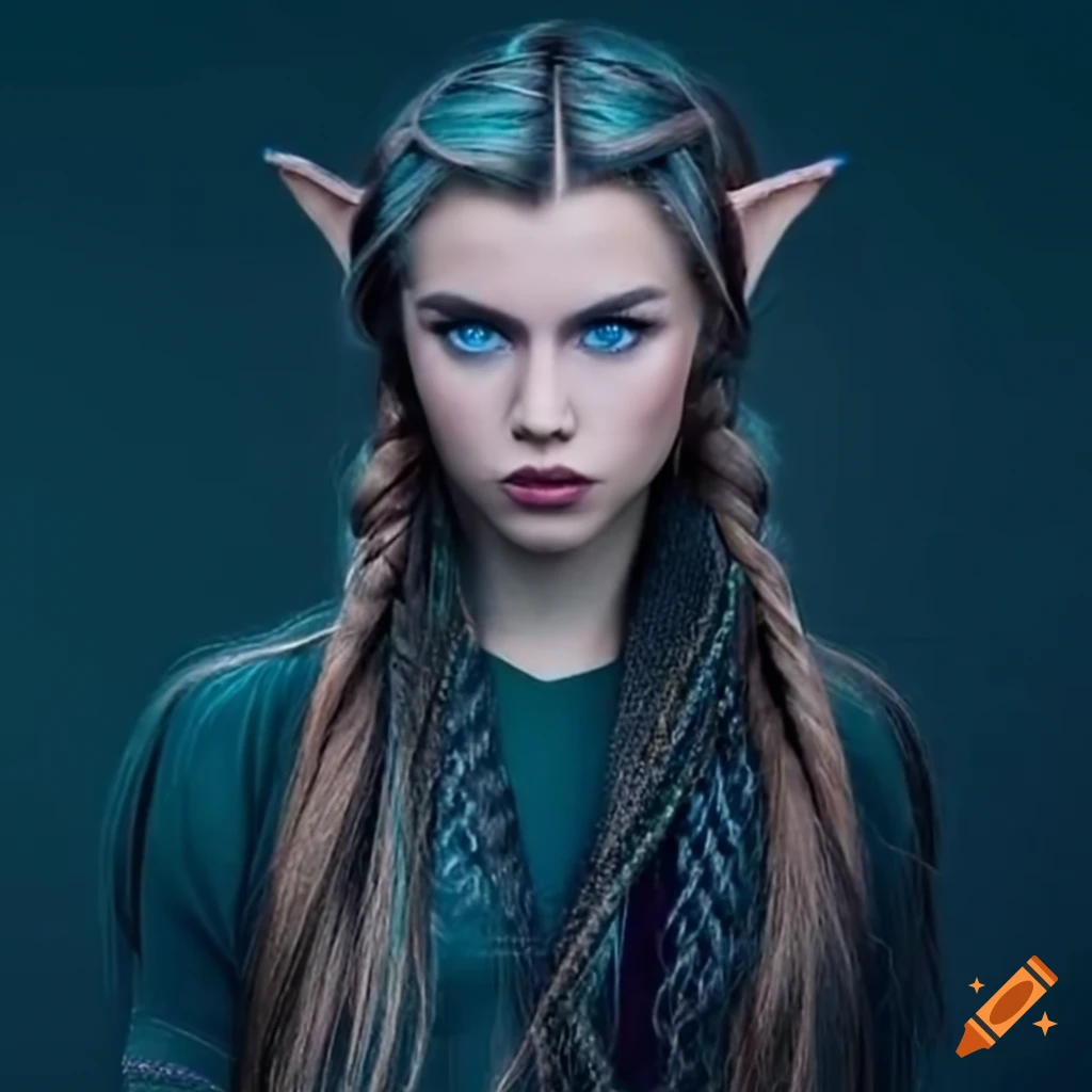 Description of a beautiful character with blue-grey eyes and elf ears ...