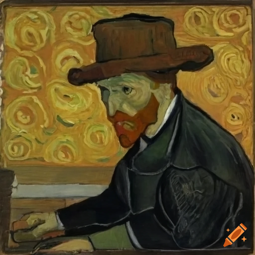 Collage of Vincent Van Gogh's interconnected paintings on Craiyon