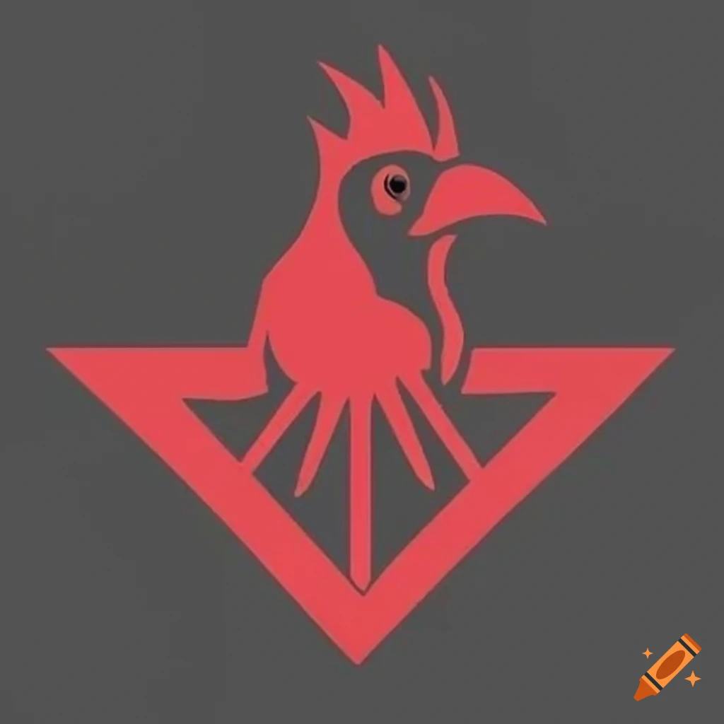 Symbol of rebellion: black flag with blood-red bird on Craiyon