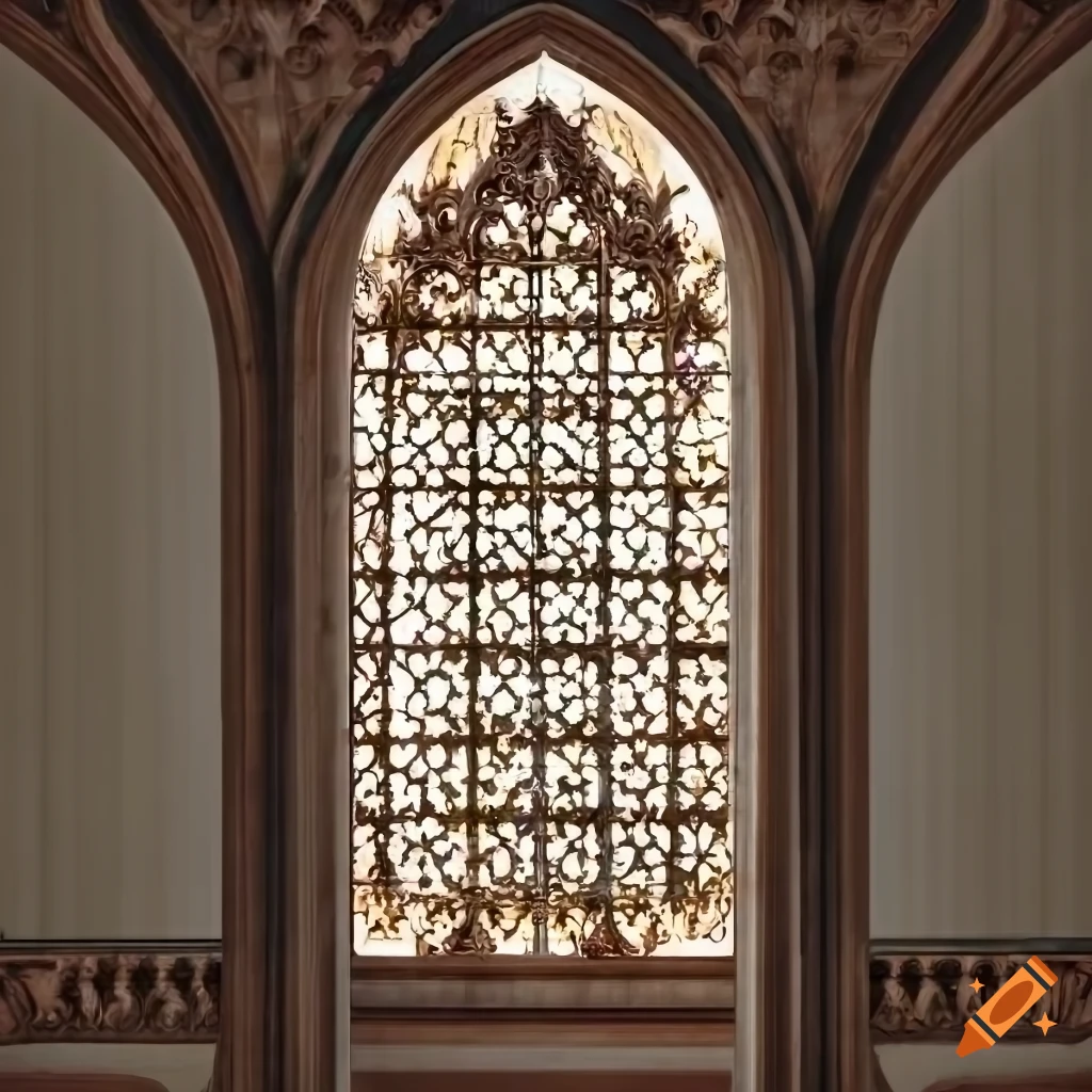 Ornamental baroque gothic window