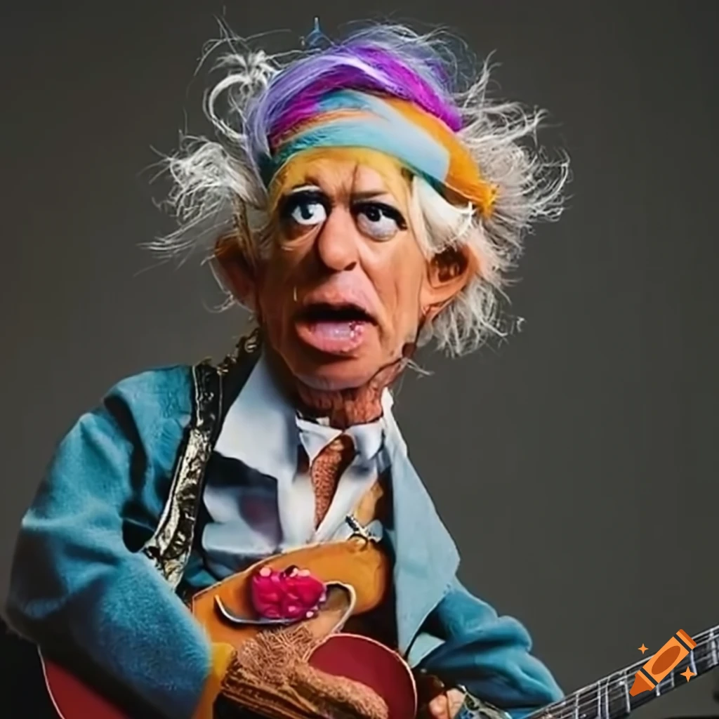 Muppet playing a yellow telecaster guitar with glasses and orange ...
