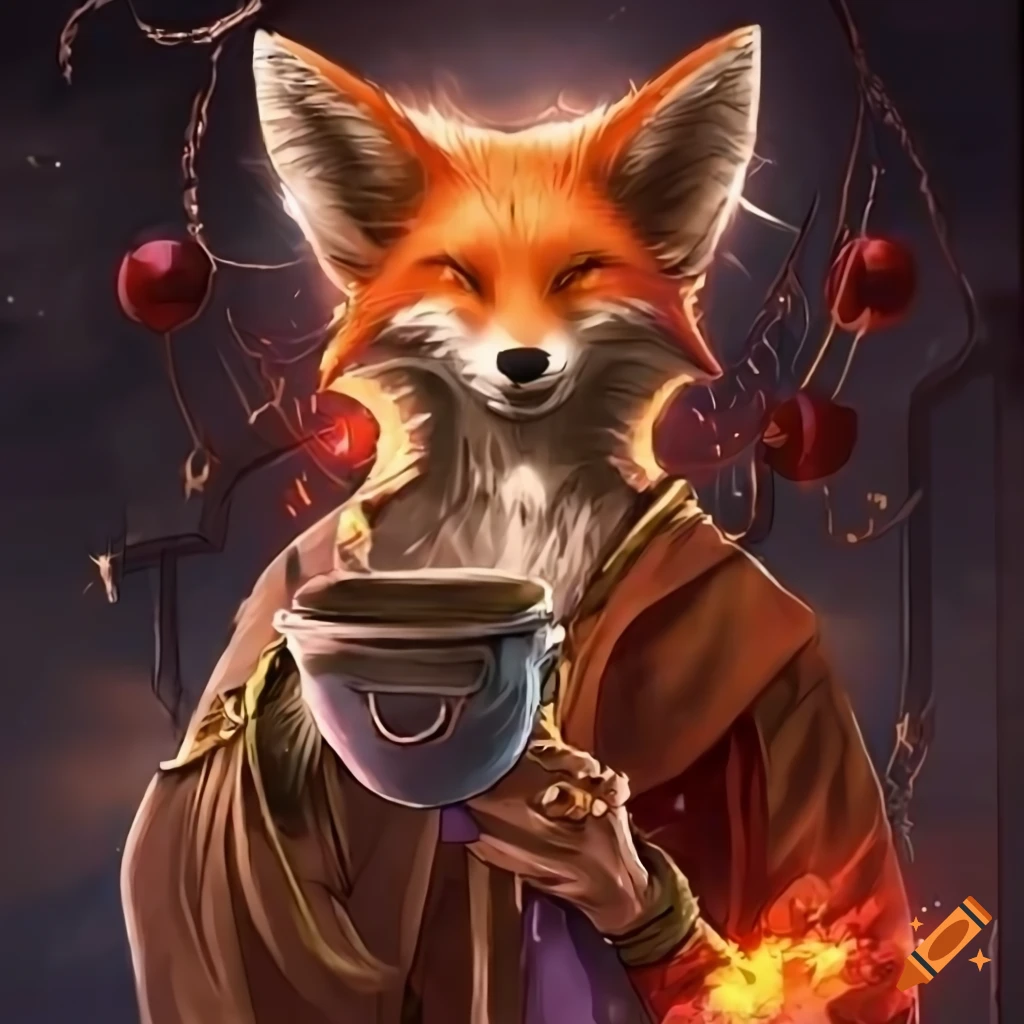 Fox in a magical field in a fantasy setting inspired by league of ...