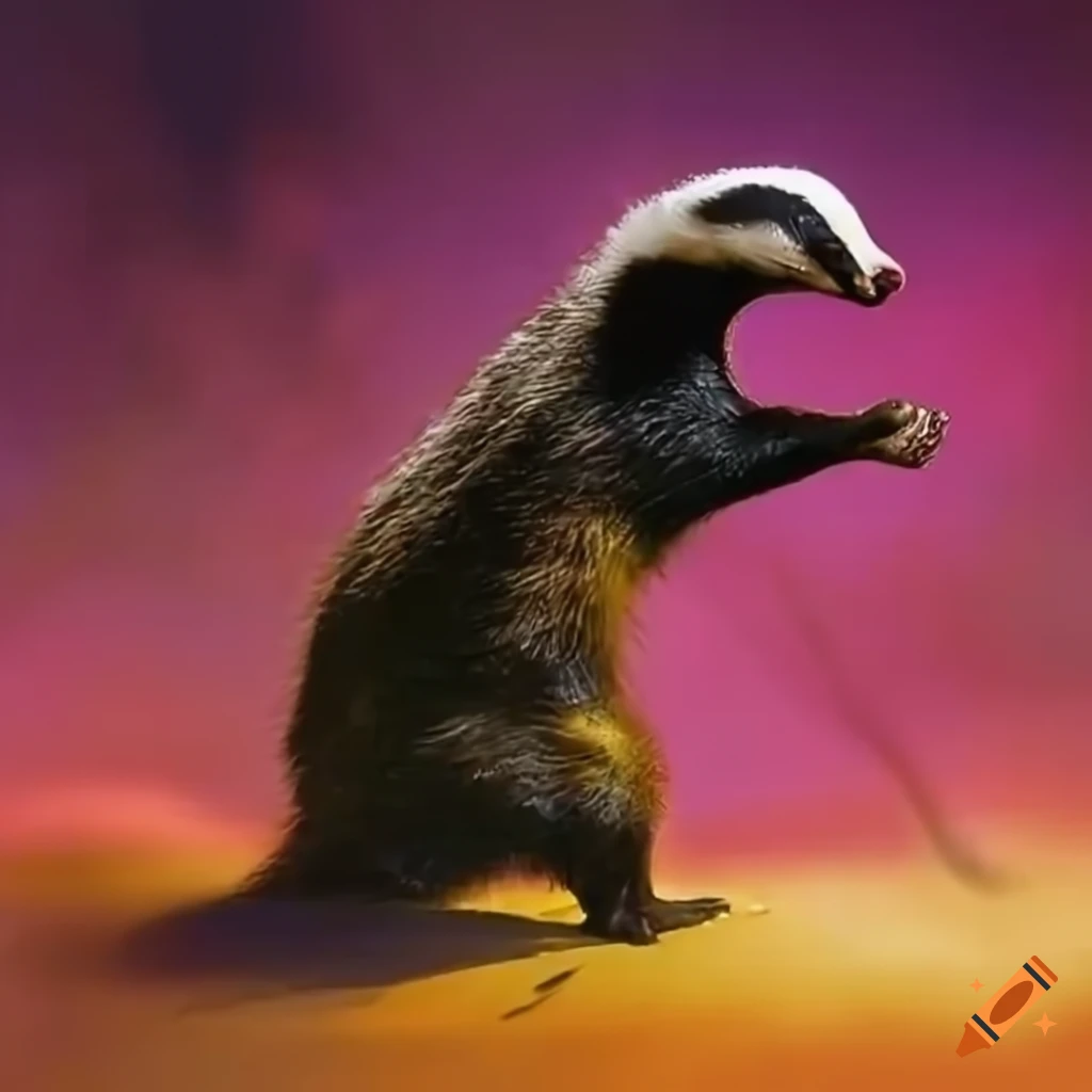 Artwork of anthropomorphic badger and golden tigress on Craiyon