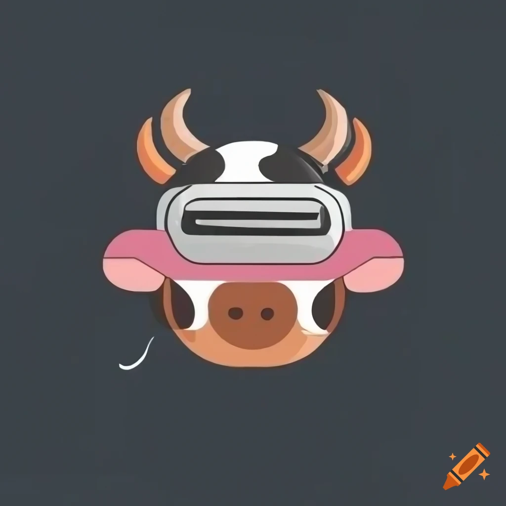Icon of a cow person with vr headset in lofi style on Craiyon