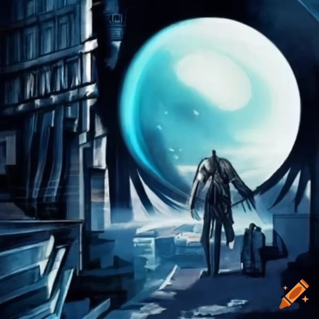 Futuristic puzzle on old paper