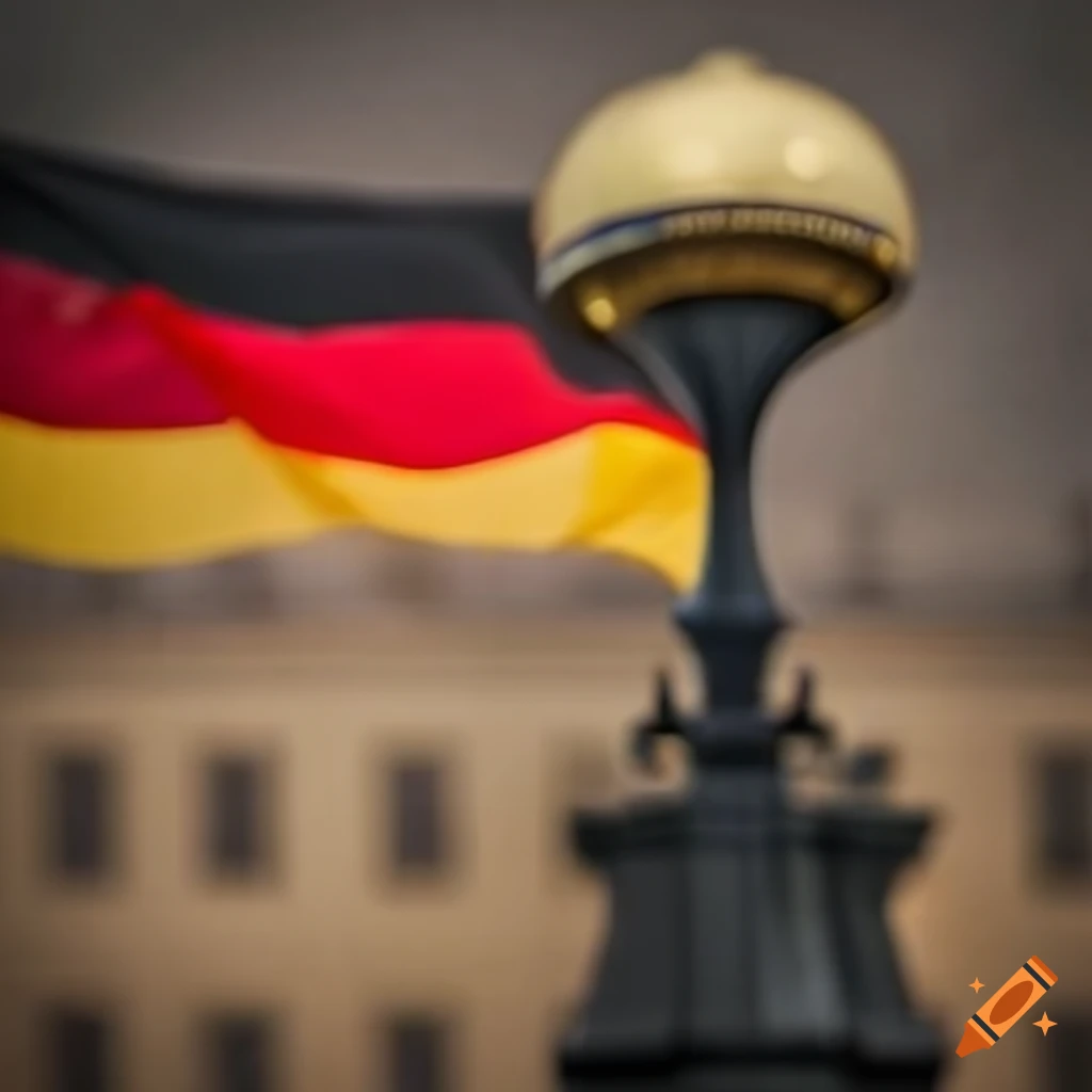 Patriotic banner of germany with twinkling stars and a crescent moon on ...