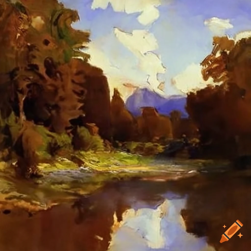 Landscape painting by john singer sargent on Craiyon