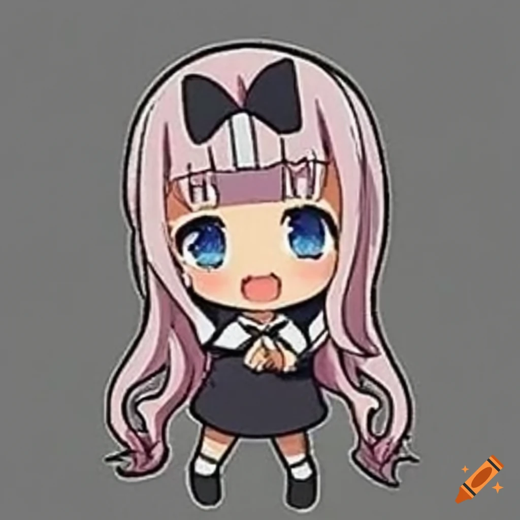 Cute chibi chika fujiwara sticker on Craiyon