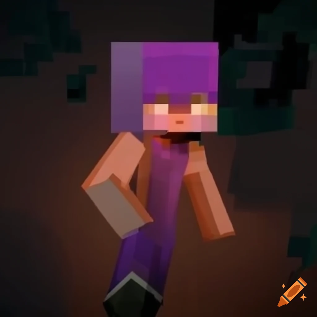 Ice spice the rapper in minecraft skin style on Craiyon