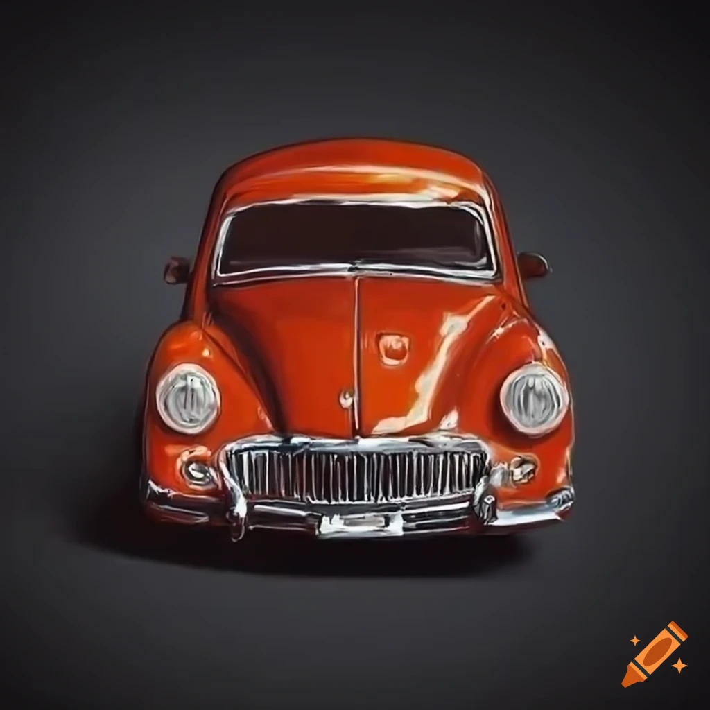 Detailed painting of a car with registration plate "abc123" on Craiyon