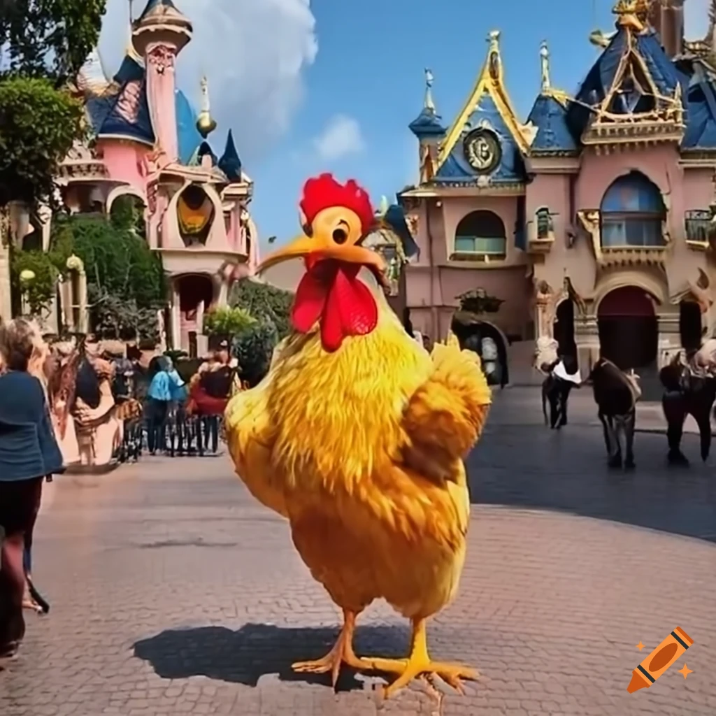 Chickens at Disneyland Paris on Craiyon