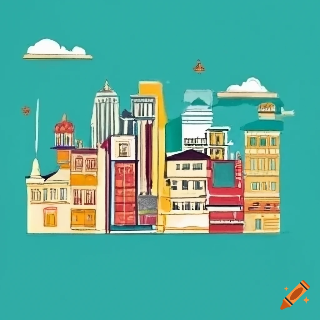 Illustrations of famous cities on Craiyon