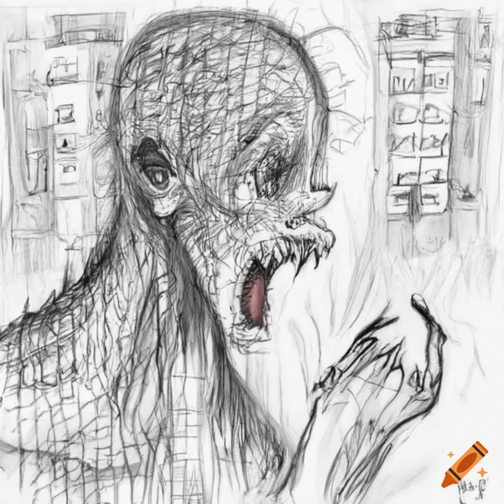 Illustration of fears turning into phobias on Craiyon