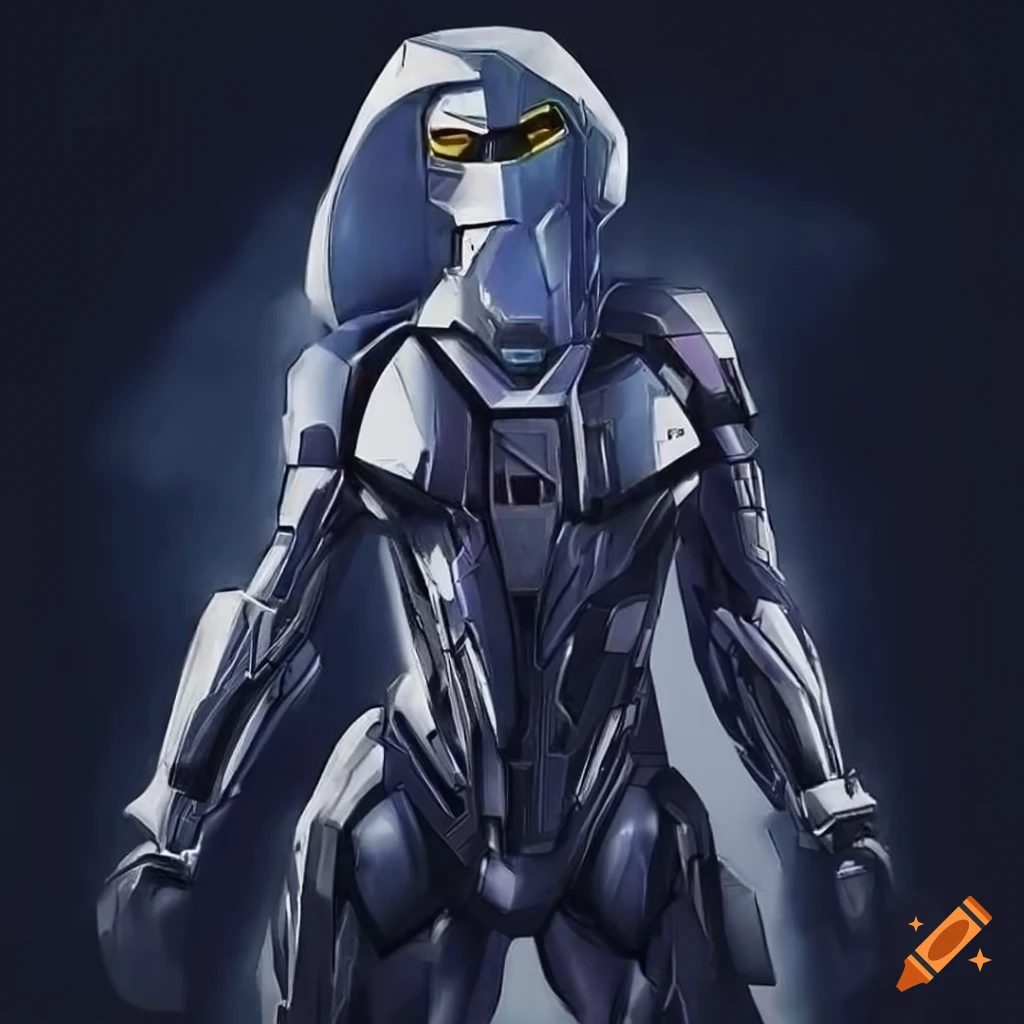 Image of a powerful and athletic hooded female transformer on Craiyon