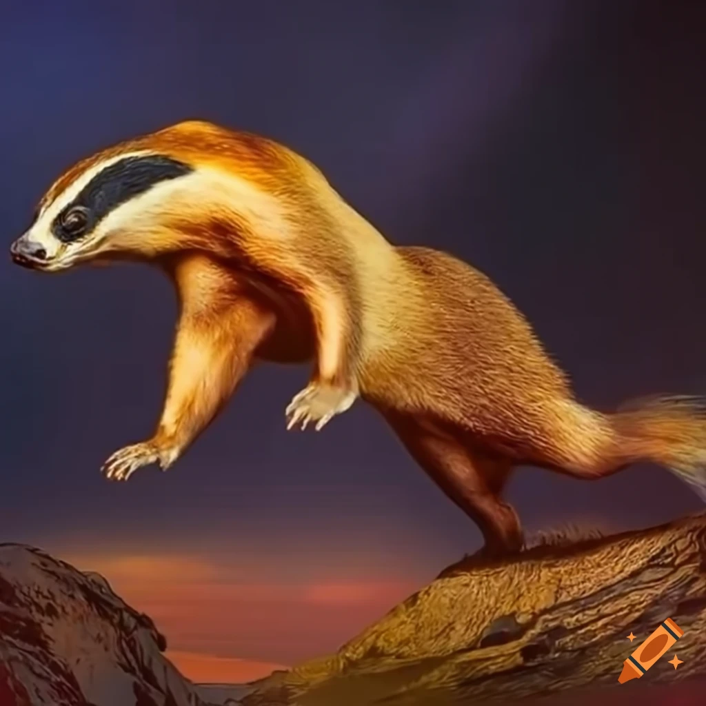 Golden eurasian badger casting blue magic in red cloak on Craiyon