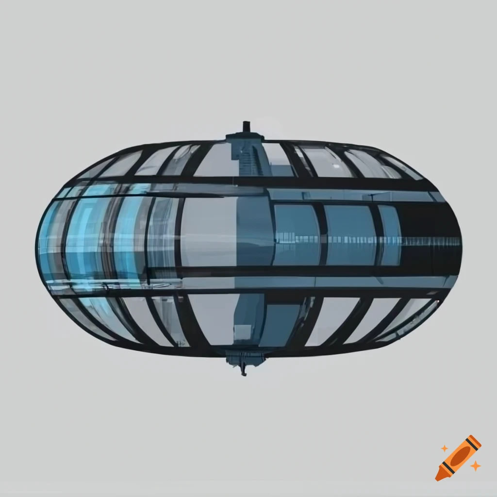 Side view of a futuristic space station