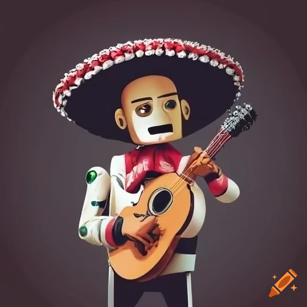 Mexican mariachi and a robot
