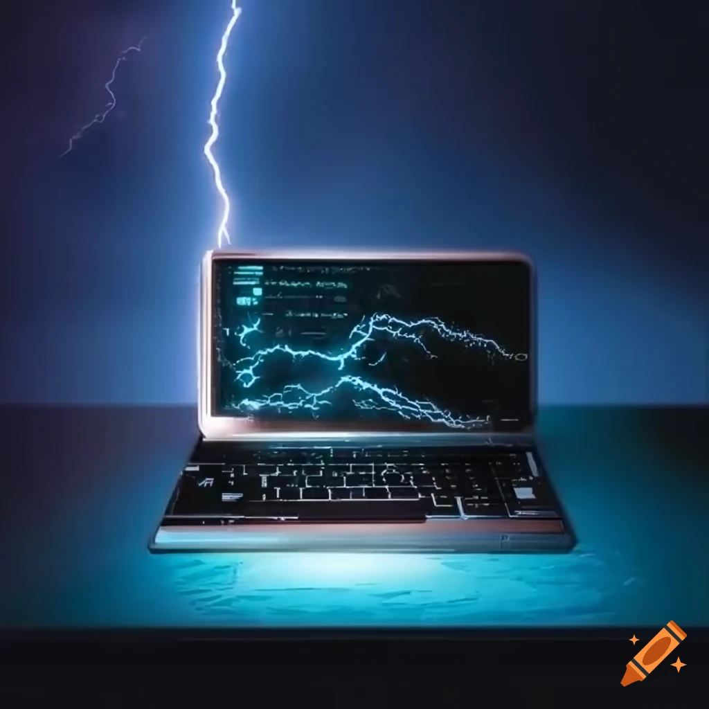 Laptop emitting smoke signals from binary code on Craiyon