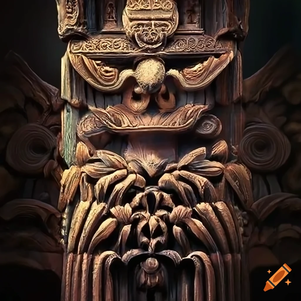 'architectural stave carving' inspired artwork with stunning details on ...