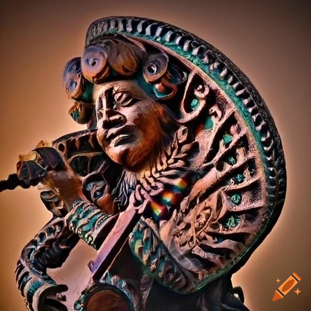 Detailed carving of mariachi design