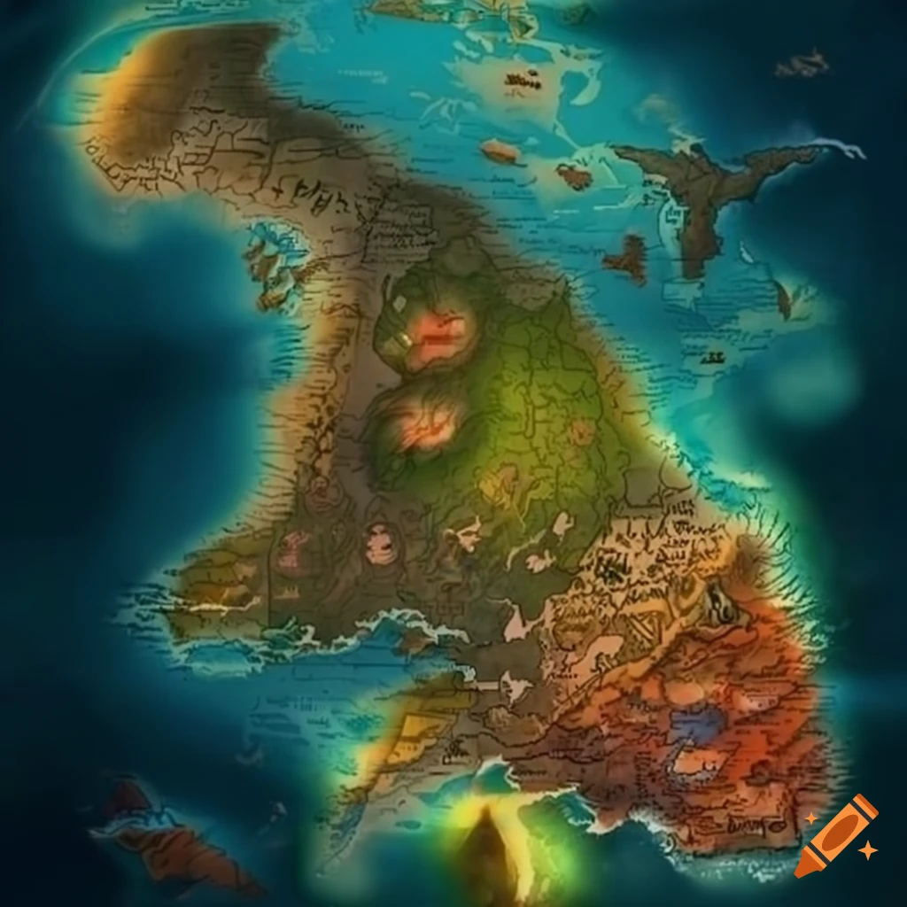 Detailed fantasy map of aquablamia (fantasy alabama) on Craiyon