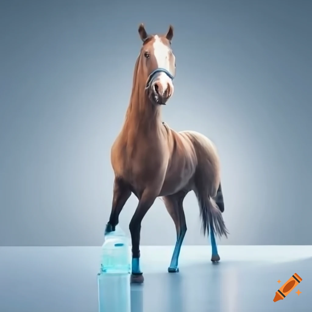 Horse conducting research in a lab on Craiyon