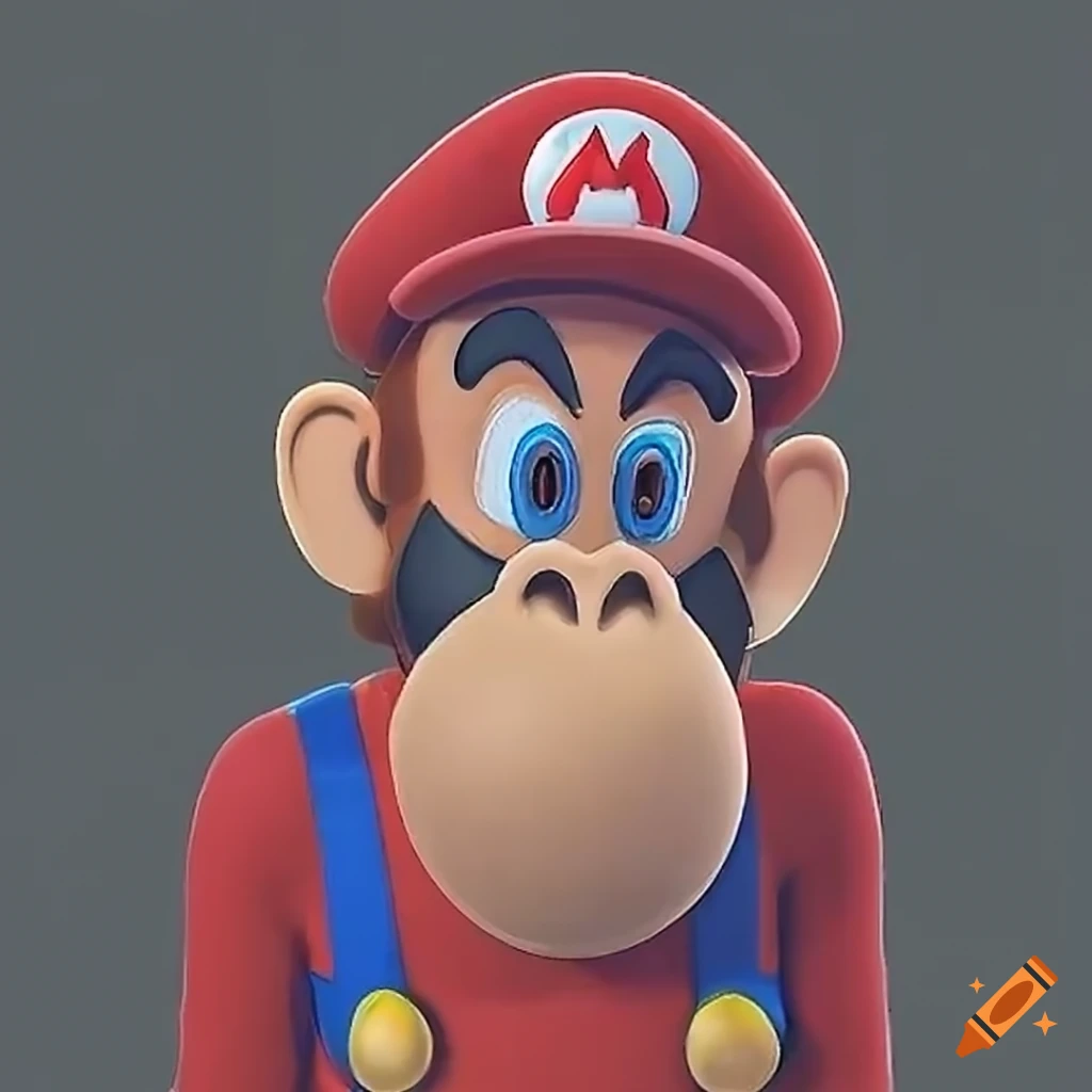 Ape dressed as super mario
