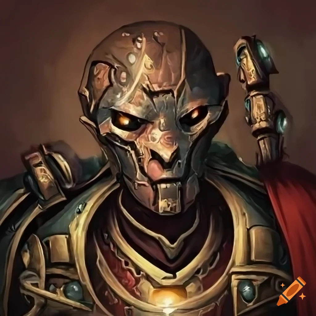 Illustration of a robot cleric from Dungeons and Dragons on Craiyon