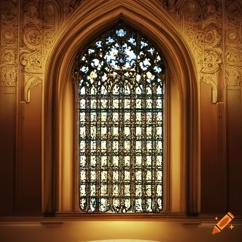 Baroque gothic window with islamic art ornaments