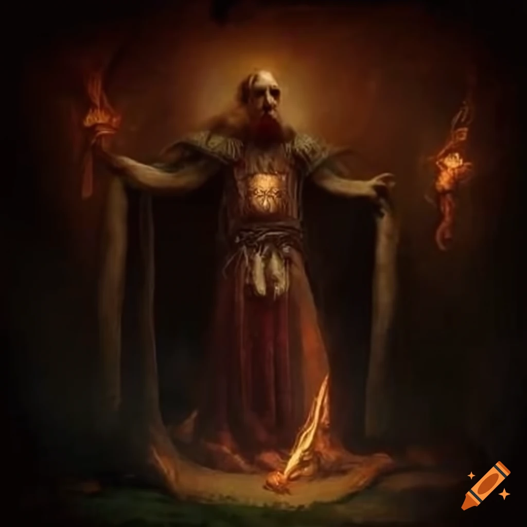 Image depicting druids performing a ritual on Craiyon