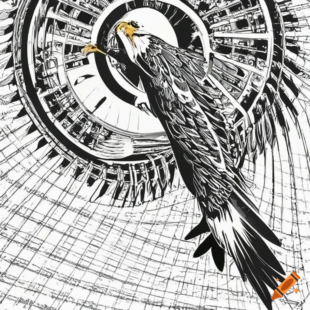 Eagle playing with a flying disc