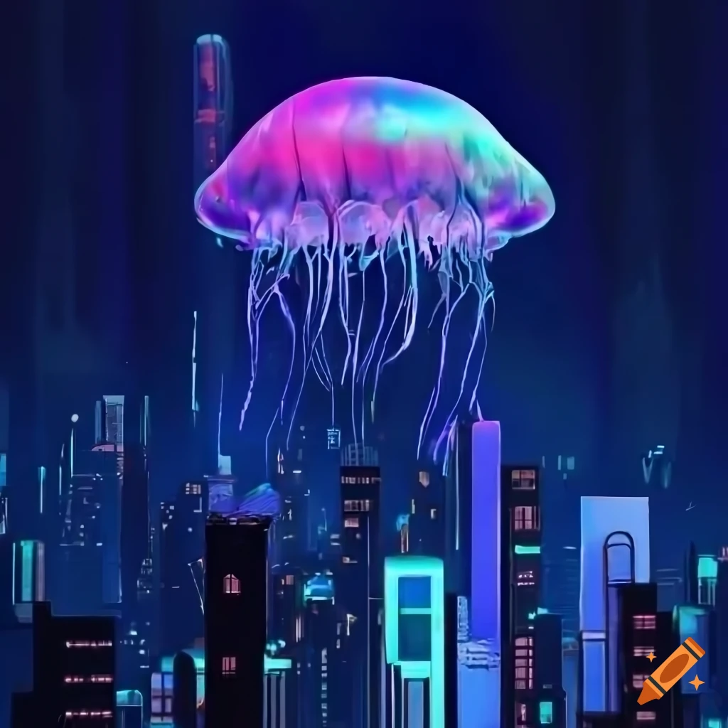 Digital art of a futuristic city under attack by cybernetically ...