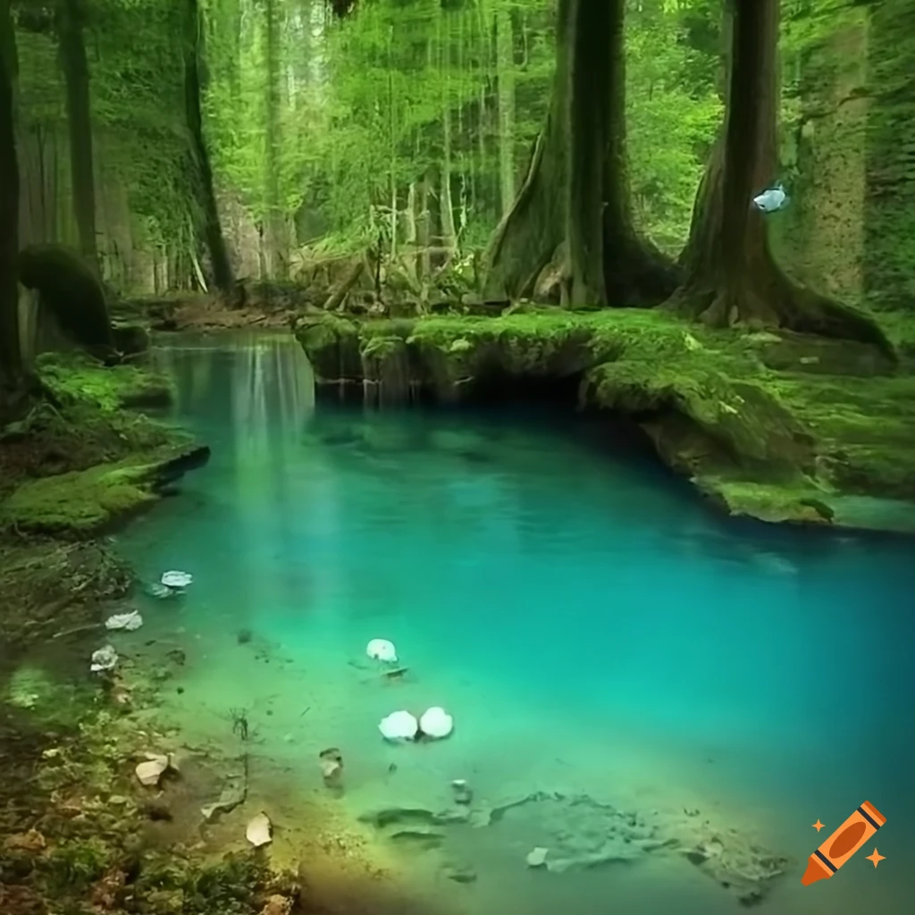 Desolate and eerie landscape of a once beautiful fairy grove on Craiyon