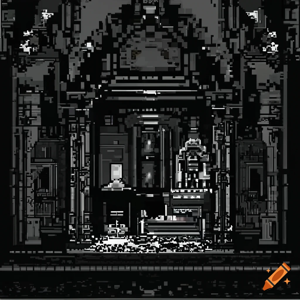 Pixel art of a luxurious victorian room on Craiyon