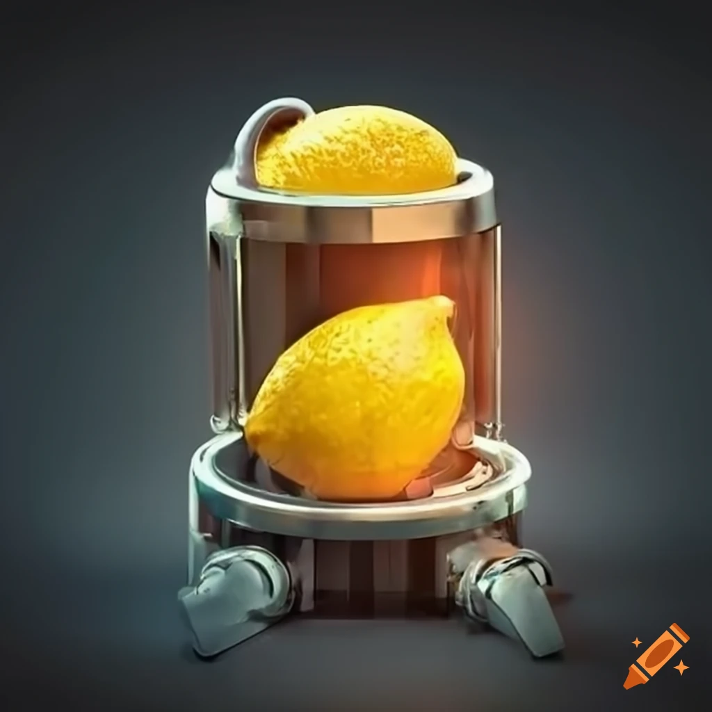 Futuristic lemon machine illustration