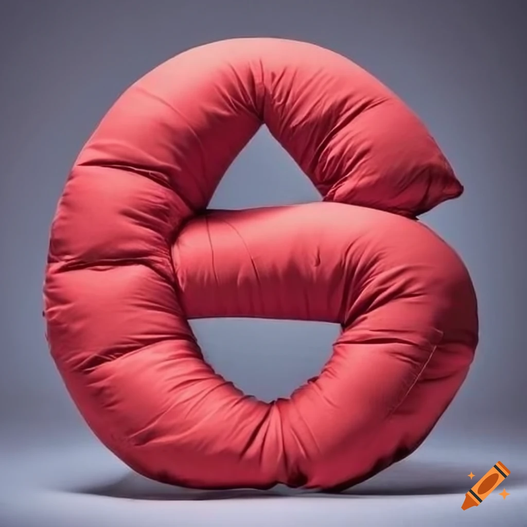 Red down padded letter t pillow on Craiyon