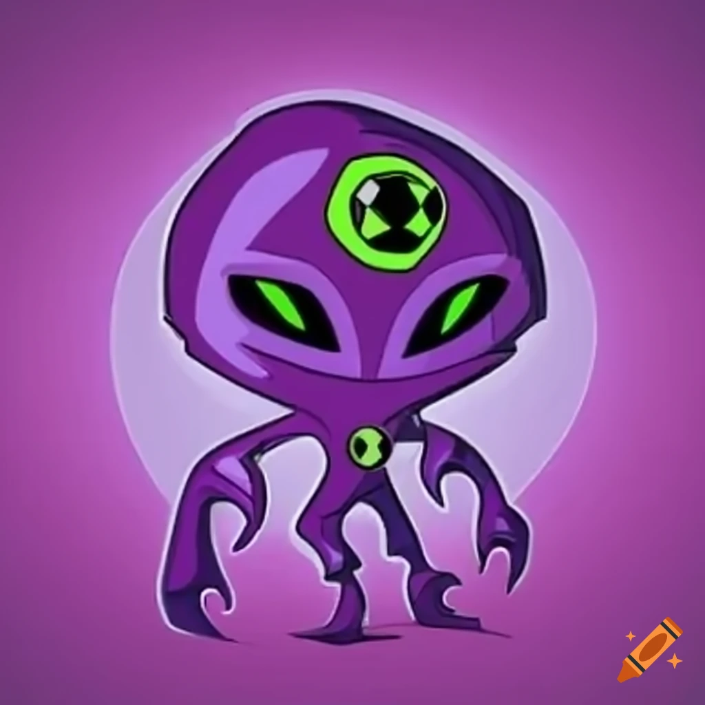 Vibrant purple alien with energy powers on Craiyon