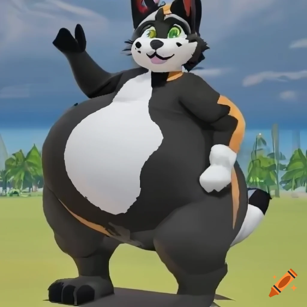 Anthropomorphic black cat fantasy character on a white background on ...