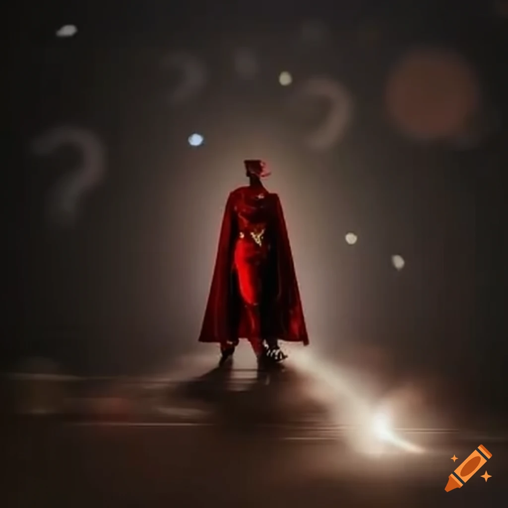 Superhero destroying numbers with a question mark symbol