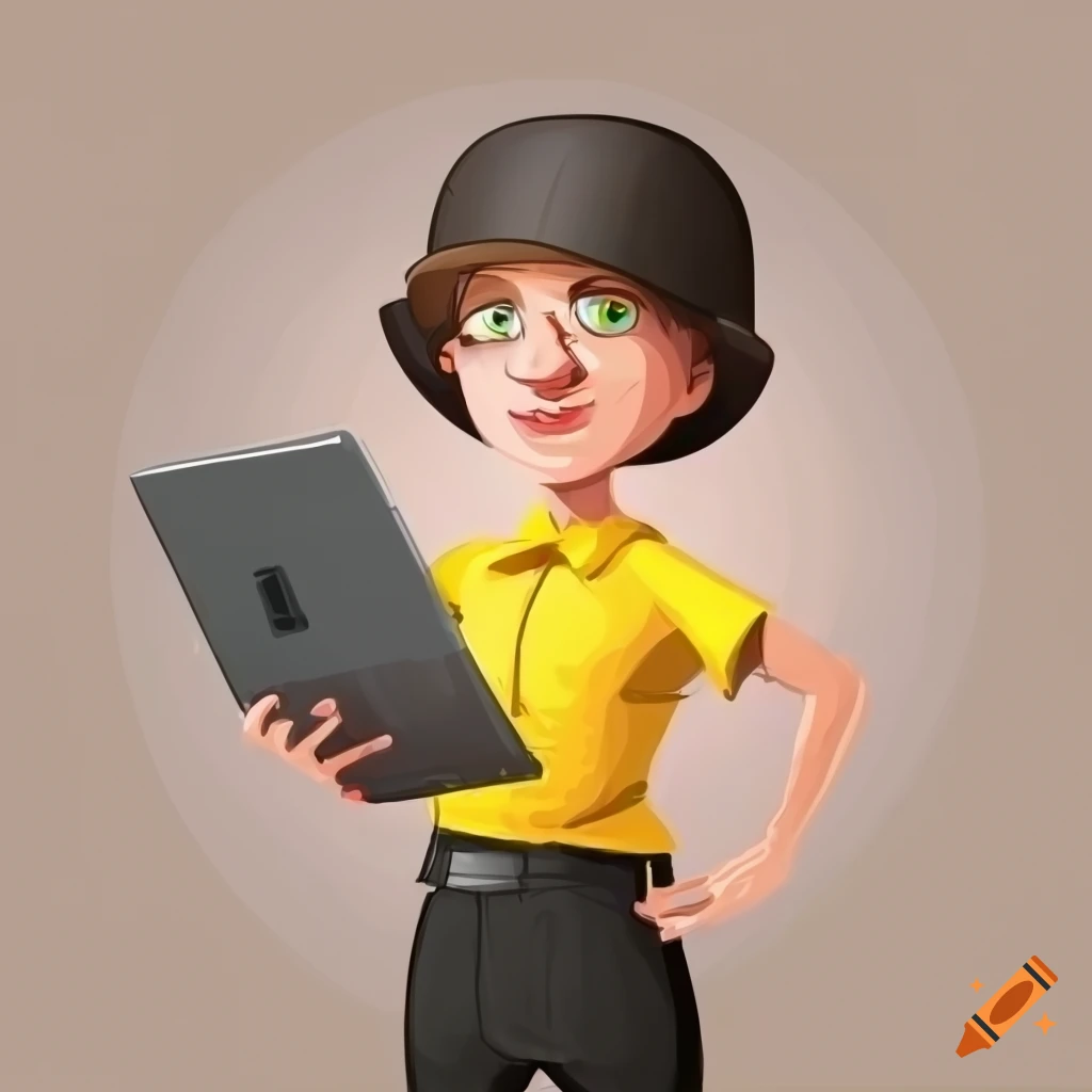 Cartoon-style pc repair person on Craiyon