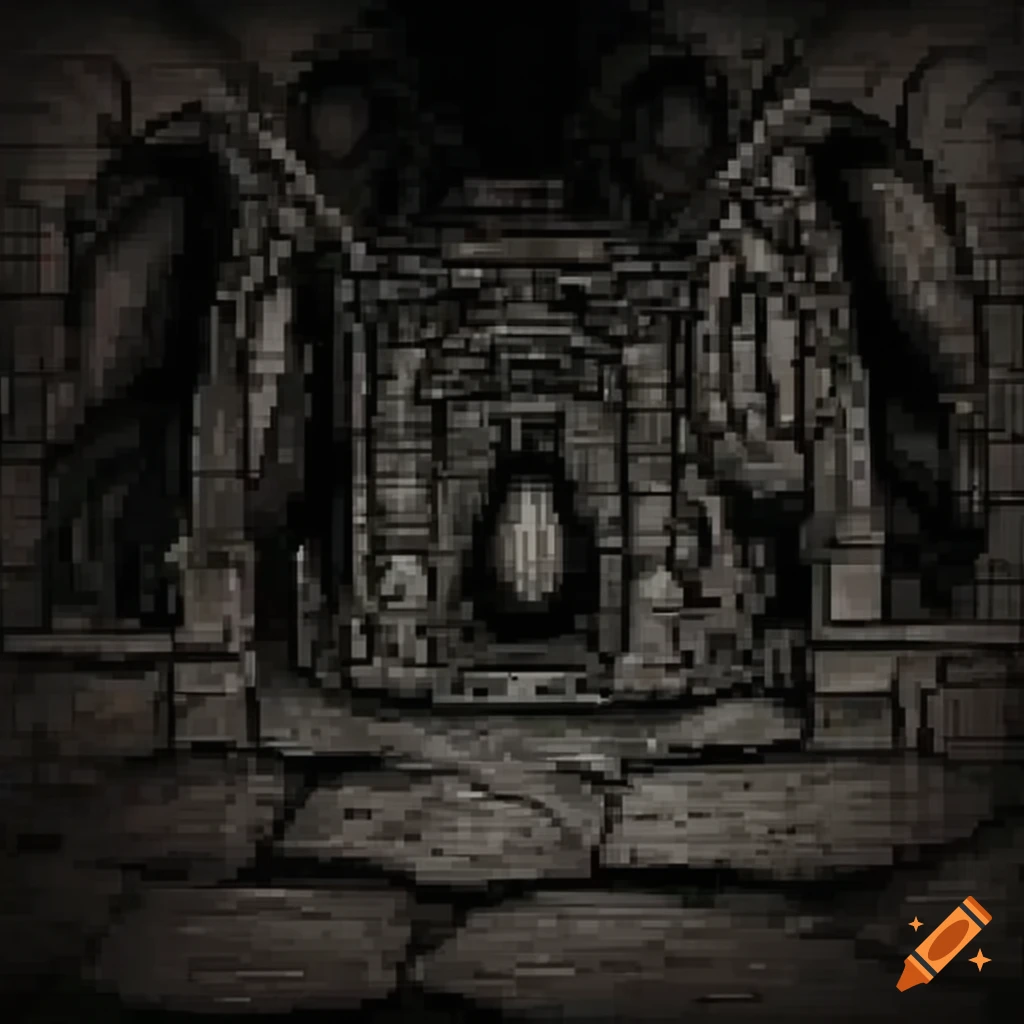 Intricate pixel art of a fantasy room