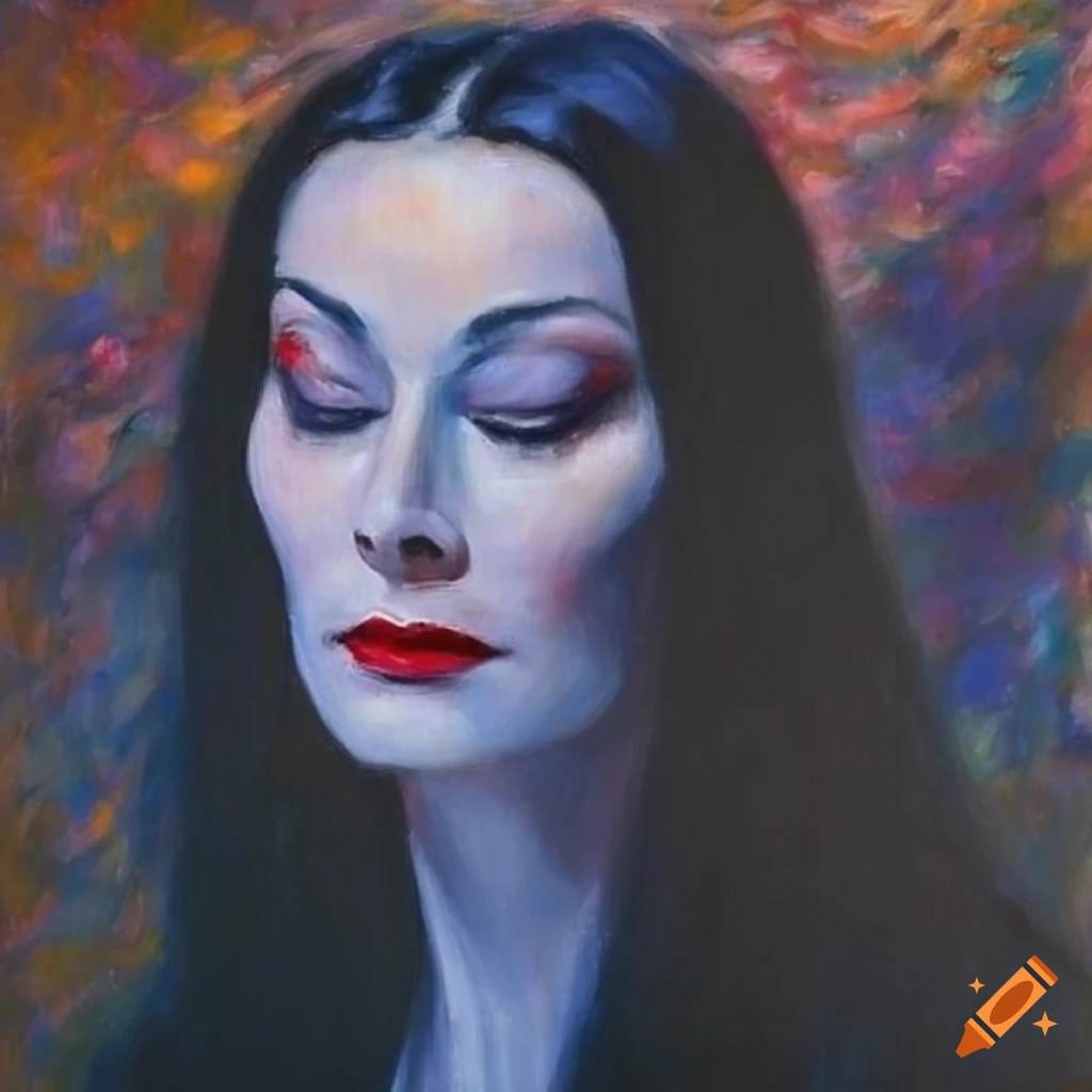 Portrait of morticia addams with closed eyes by donato di niccolò di ...
