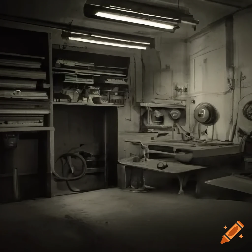 Control room with pneumatic tubes and control panel on Craiyon