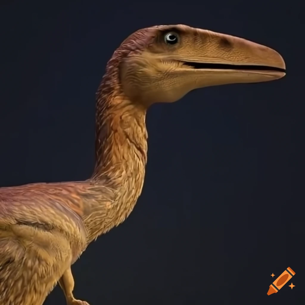 Feathered utahraptor with owl-like colors in full body view on Craiyon