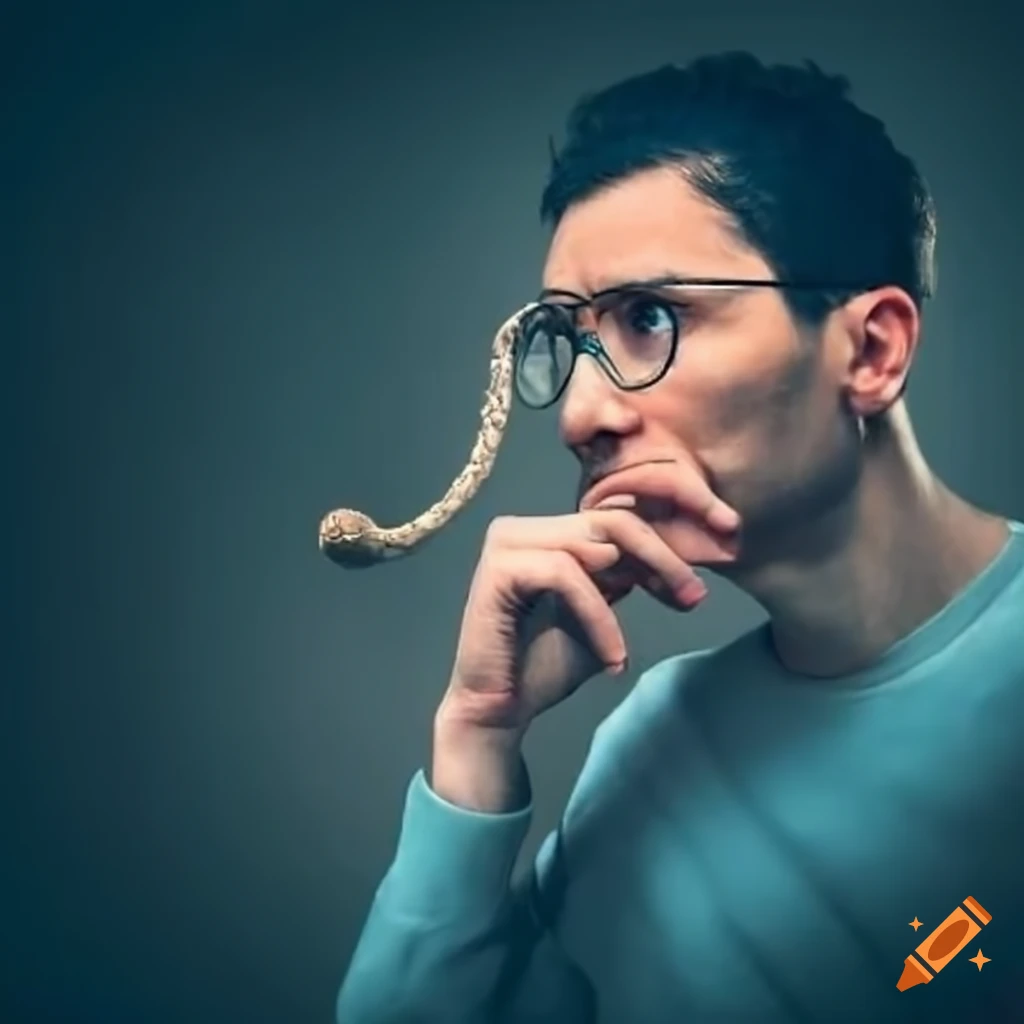 Man deep in thought with a noose in the background